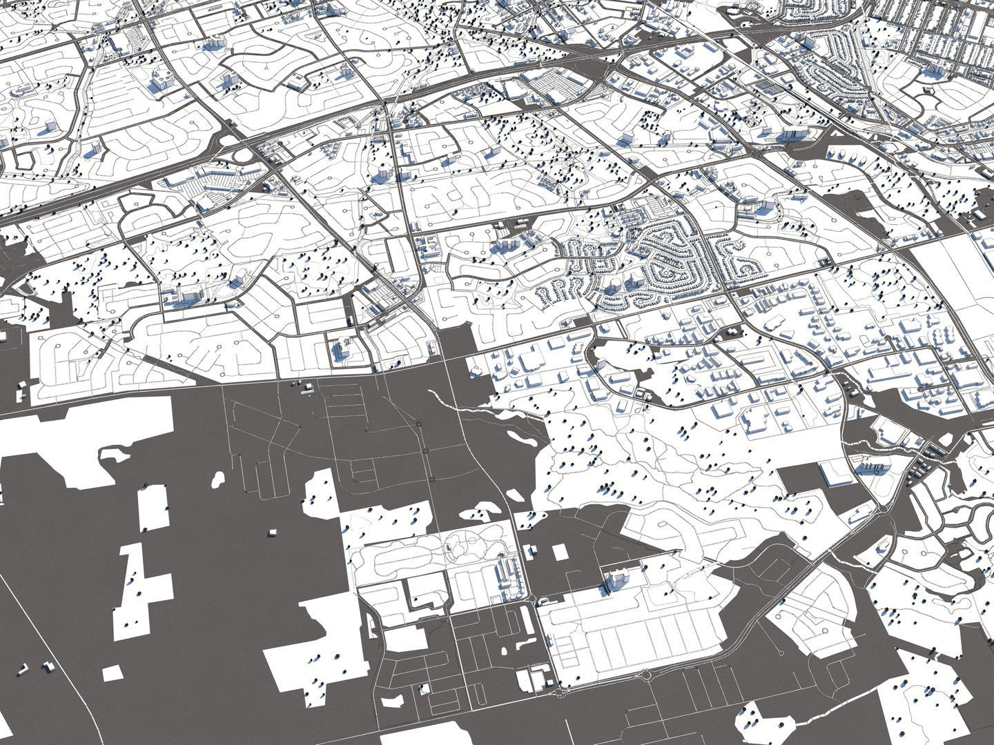 Kitchener Canada 50x50km 3D City Map 3D model | CGTrader