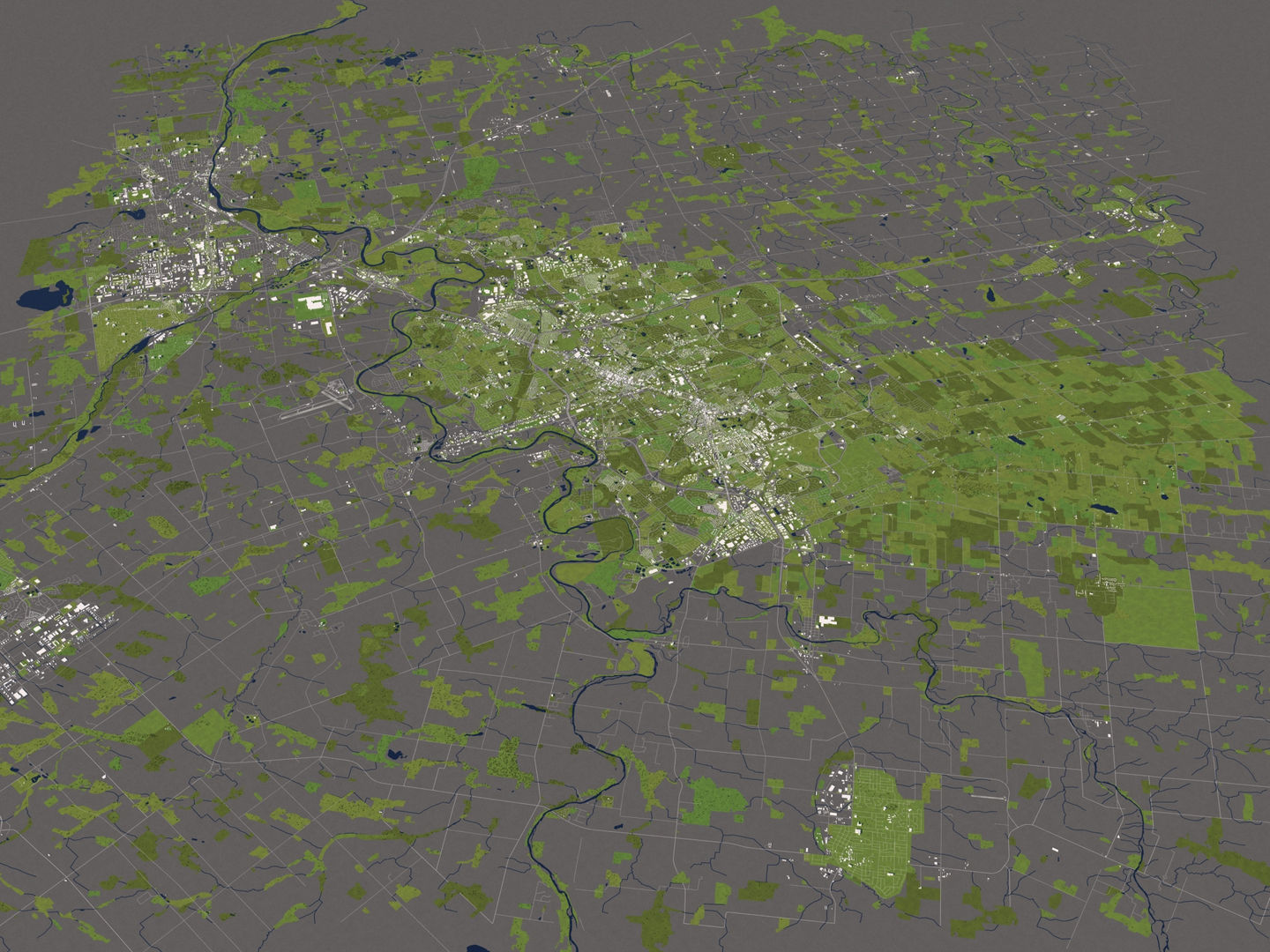 Kitchener Canada 50x50km 3D City Map 3D model | CGTrader