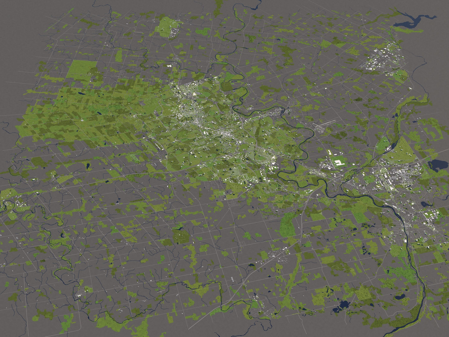 Kitchener Canada 50x50km 3D City Map 3D model | CGTrader