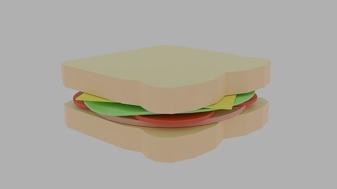 3D model Sandwich VR / AR / low-poly | CGTrader