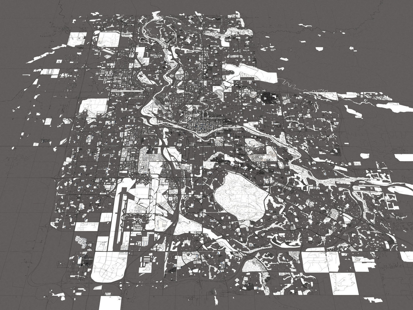 Calgary Canada 50x50km 3D City Map 3D model | CGTrader