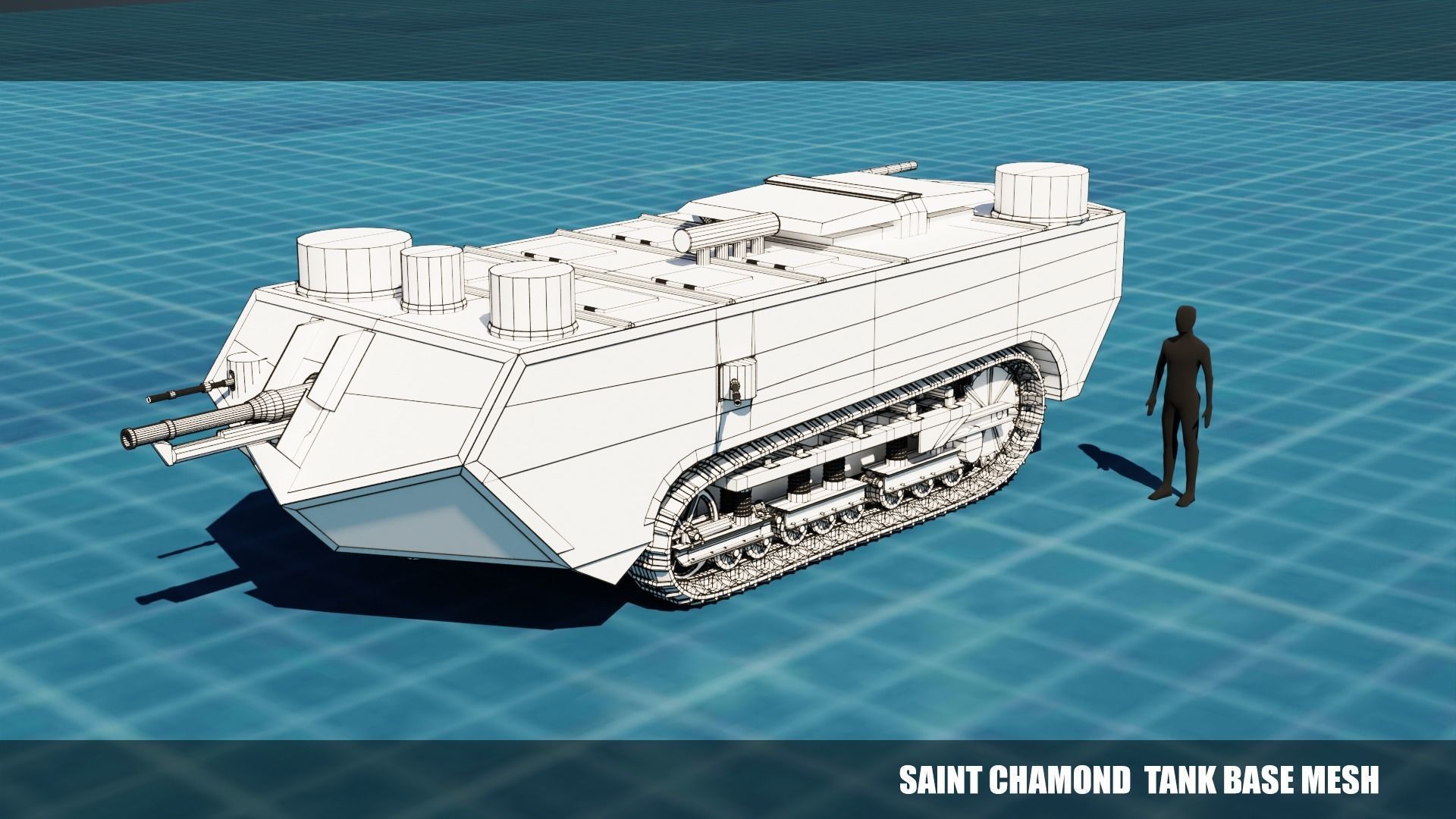 3D model Saint Chamond TANK BASE MESH VR / AR / low-poly | CGTrader