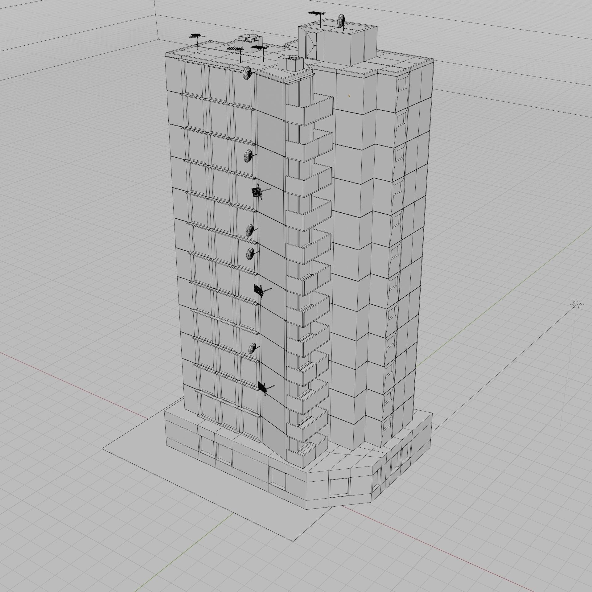 3D model High Rise 1 VR / AR / low-poly | CGTrader