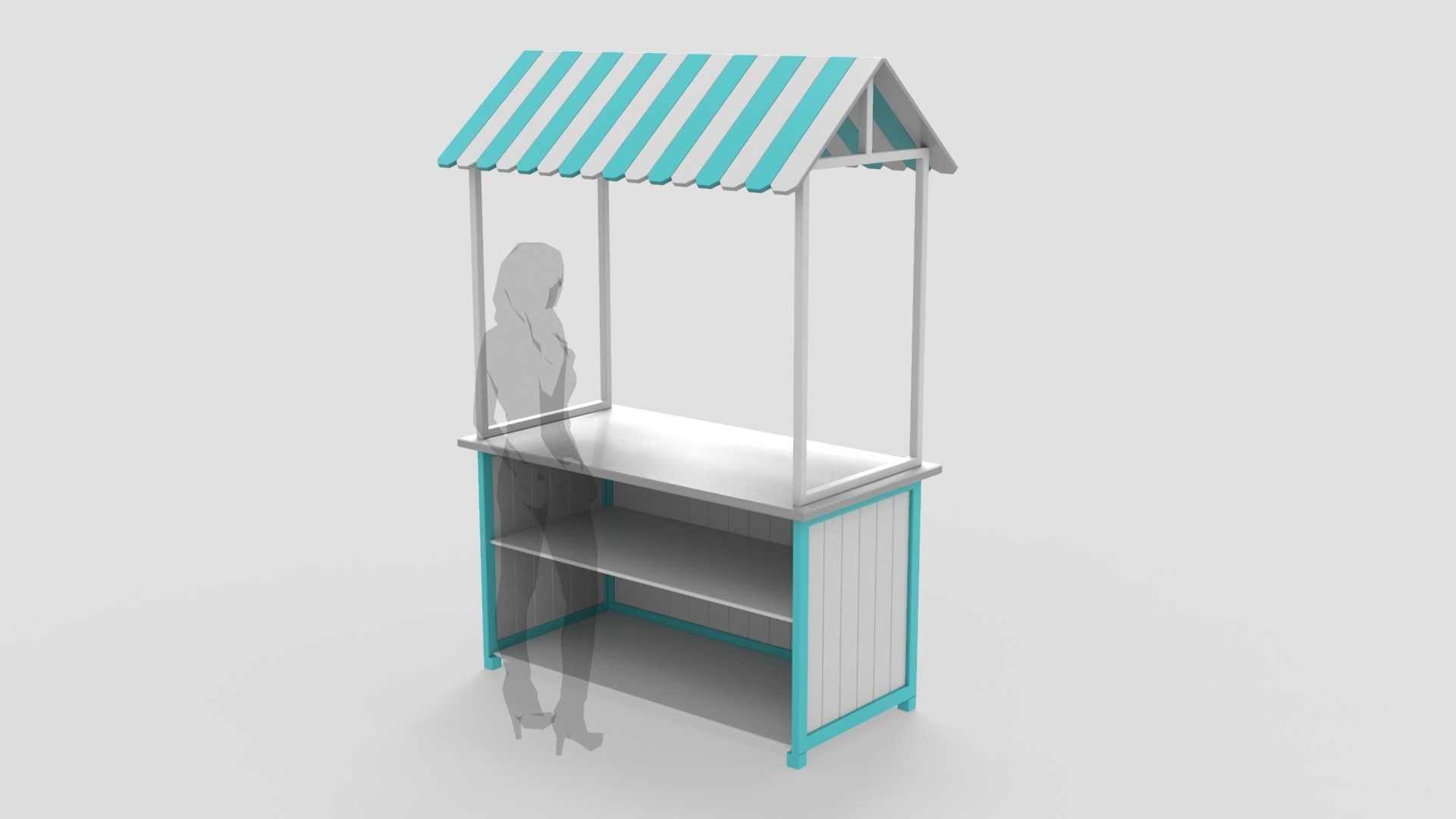 Wooden Food Stand 1 3D model | CGTrader