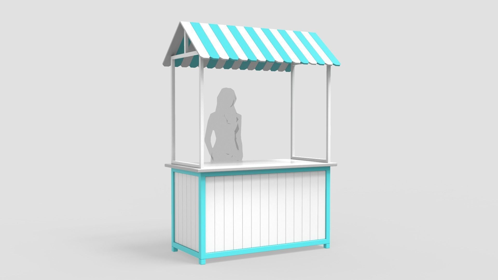 Wooden Food Stand 1 3D model | CGTrader