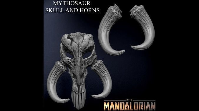3D PRINTABLE MYTHOSAUR SKULL AND HORNS - THE MANDALORIAN 3D model 3D ...