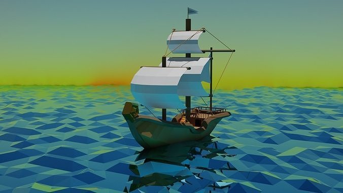 3D model Low poly Pirate ship VR / AR / low-poly | CGTrader