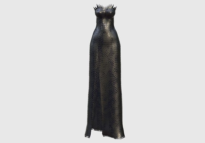 3D model Stylized Black Dress VR / AR / low-poly | CGTrader
