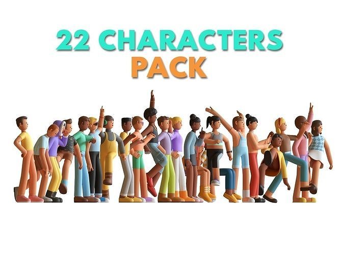 22 CASUAL CHARACTERS RIGGED ANIMATED 3D model animated rigged | CGTrader