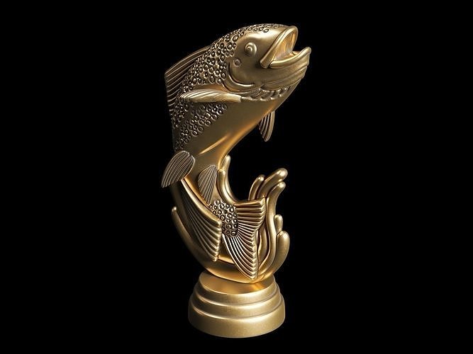 Trout Sculpture 3D model 3D printable | CGTrader