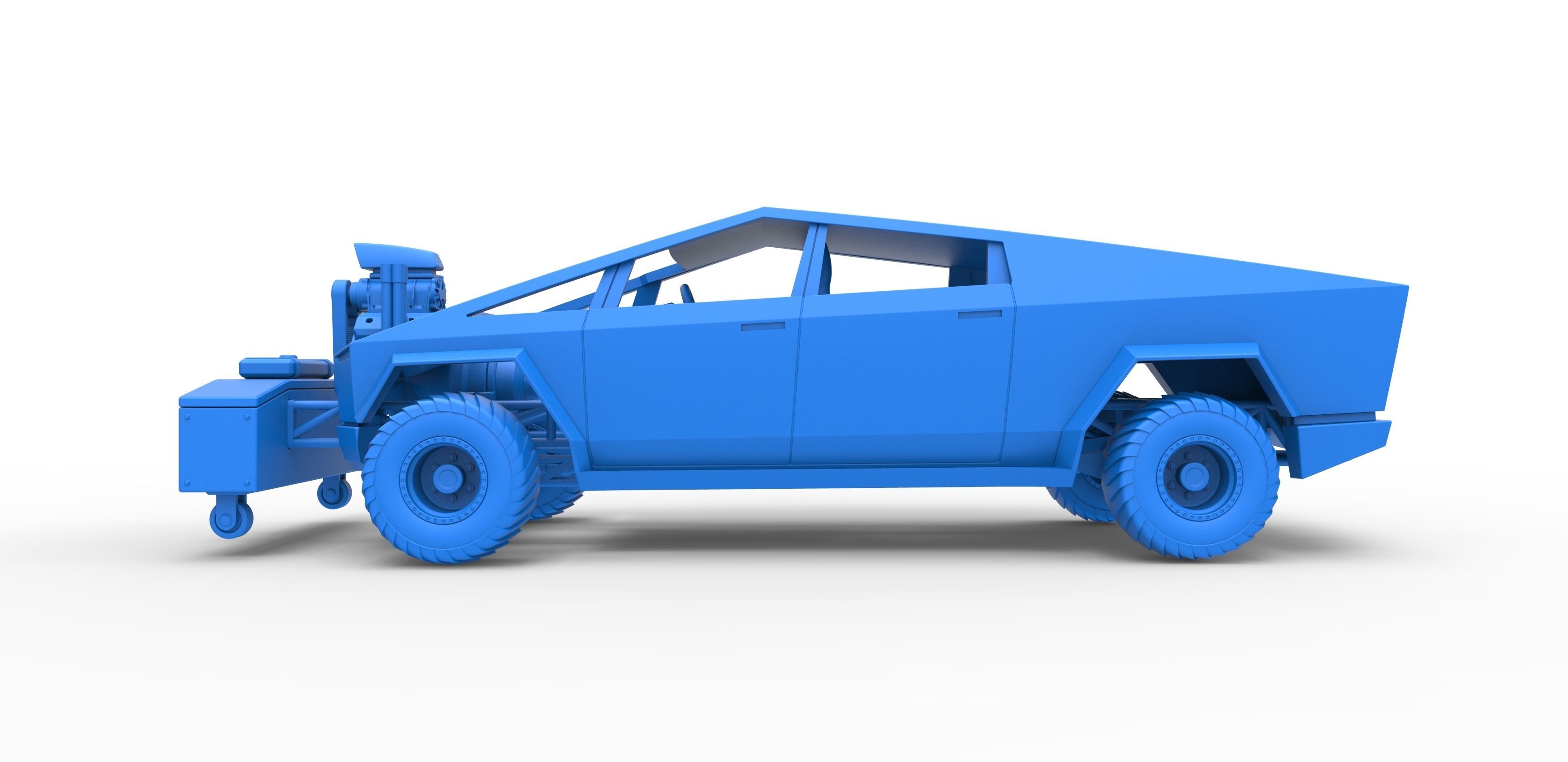 Diecast Tesla Cybertruck pulling truck 4wd Scale 1 to 25 3D model 3D ...