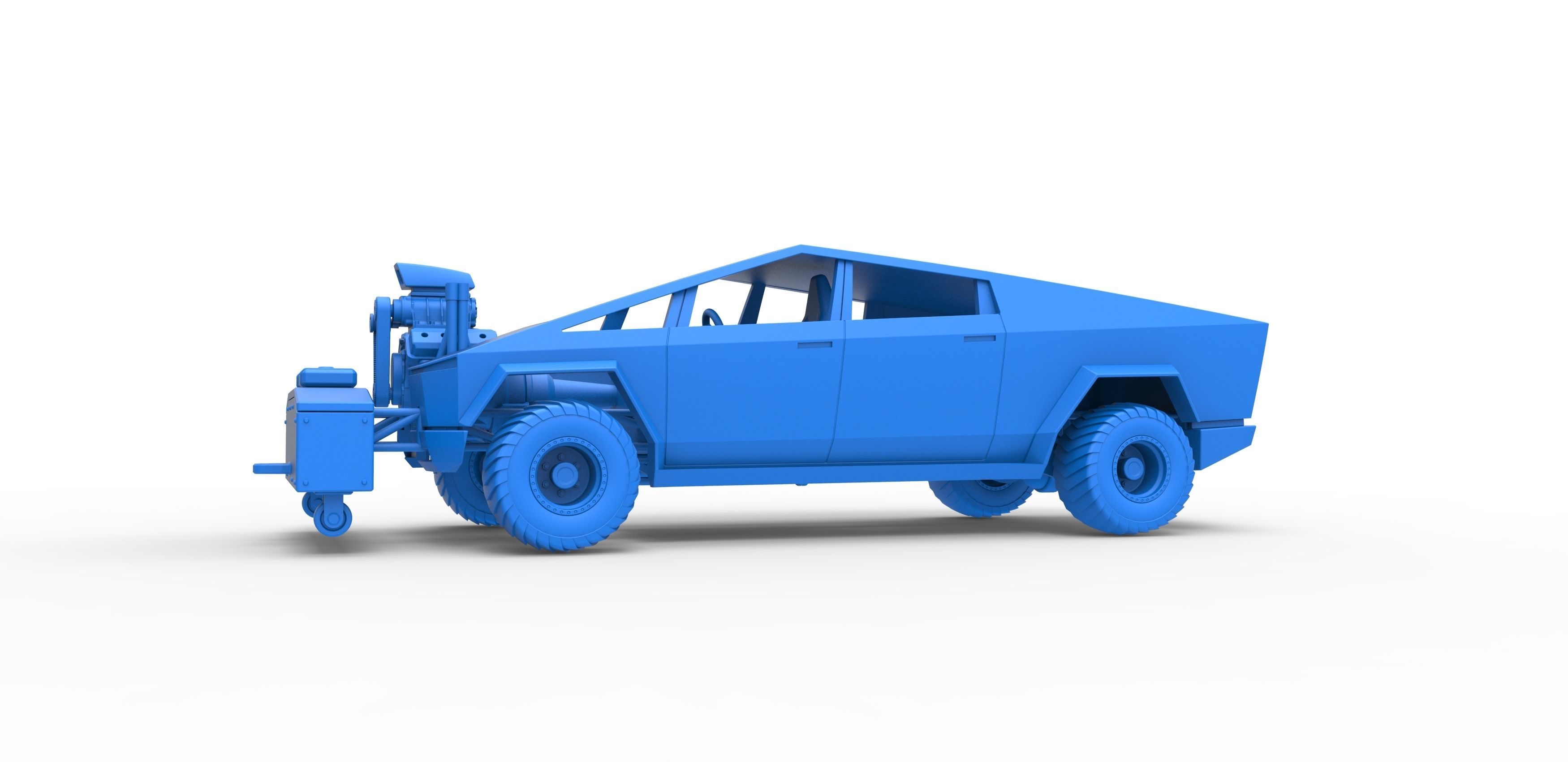 Diecast Tesla Cybertruck pulling truck 4wd Scale 1 to 25 3D model 3D ...