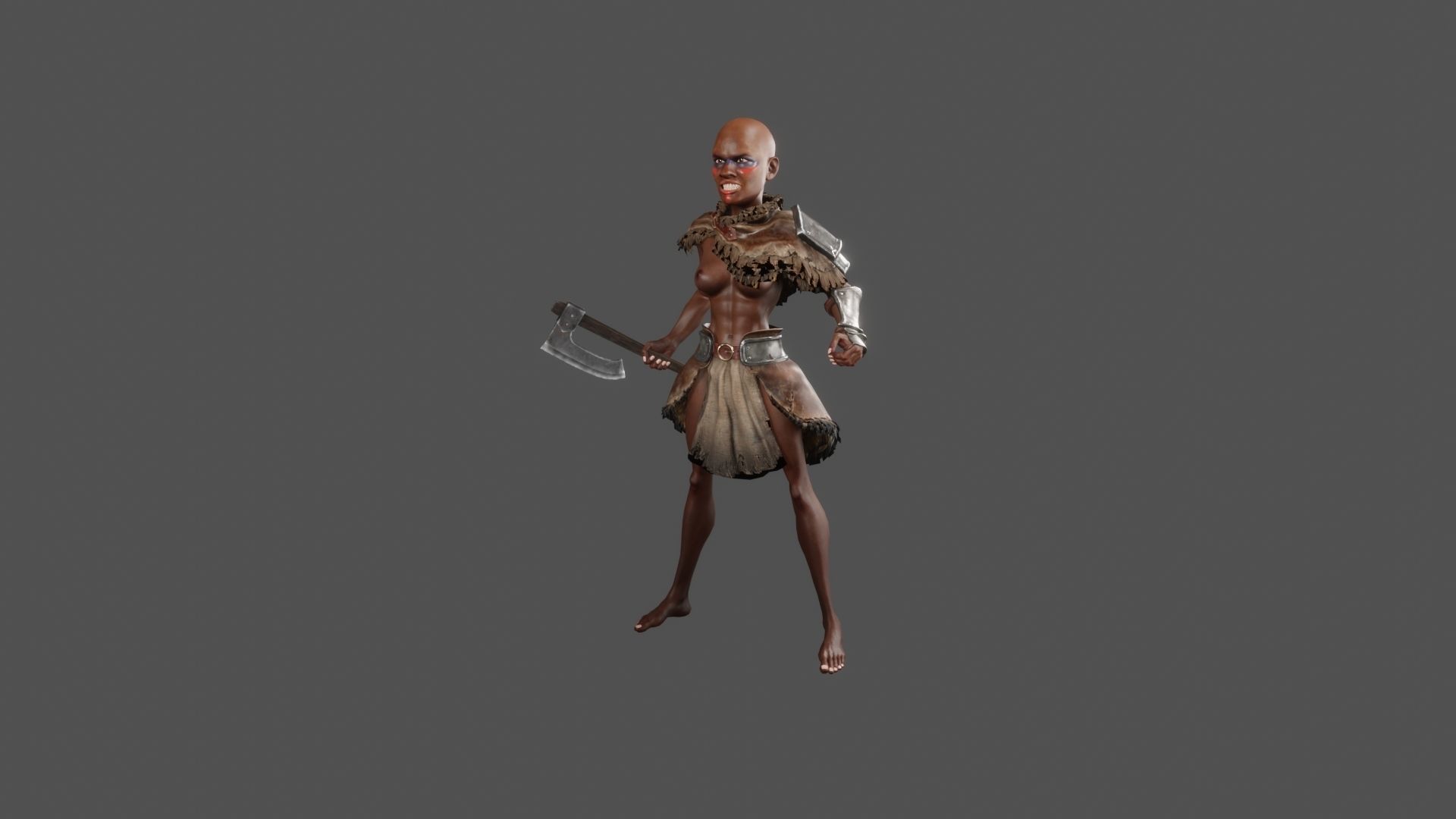 African Female Warrior 3D model rigged | CGTrader