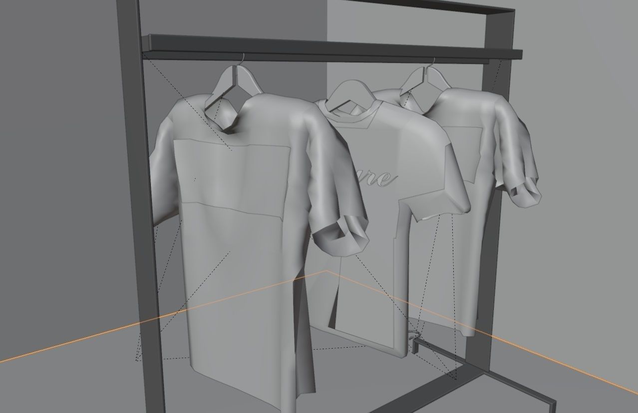 T Shirt t-shirt rack for sims 3D model | CGTrader