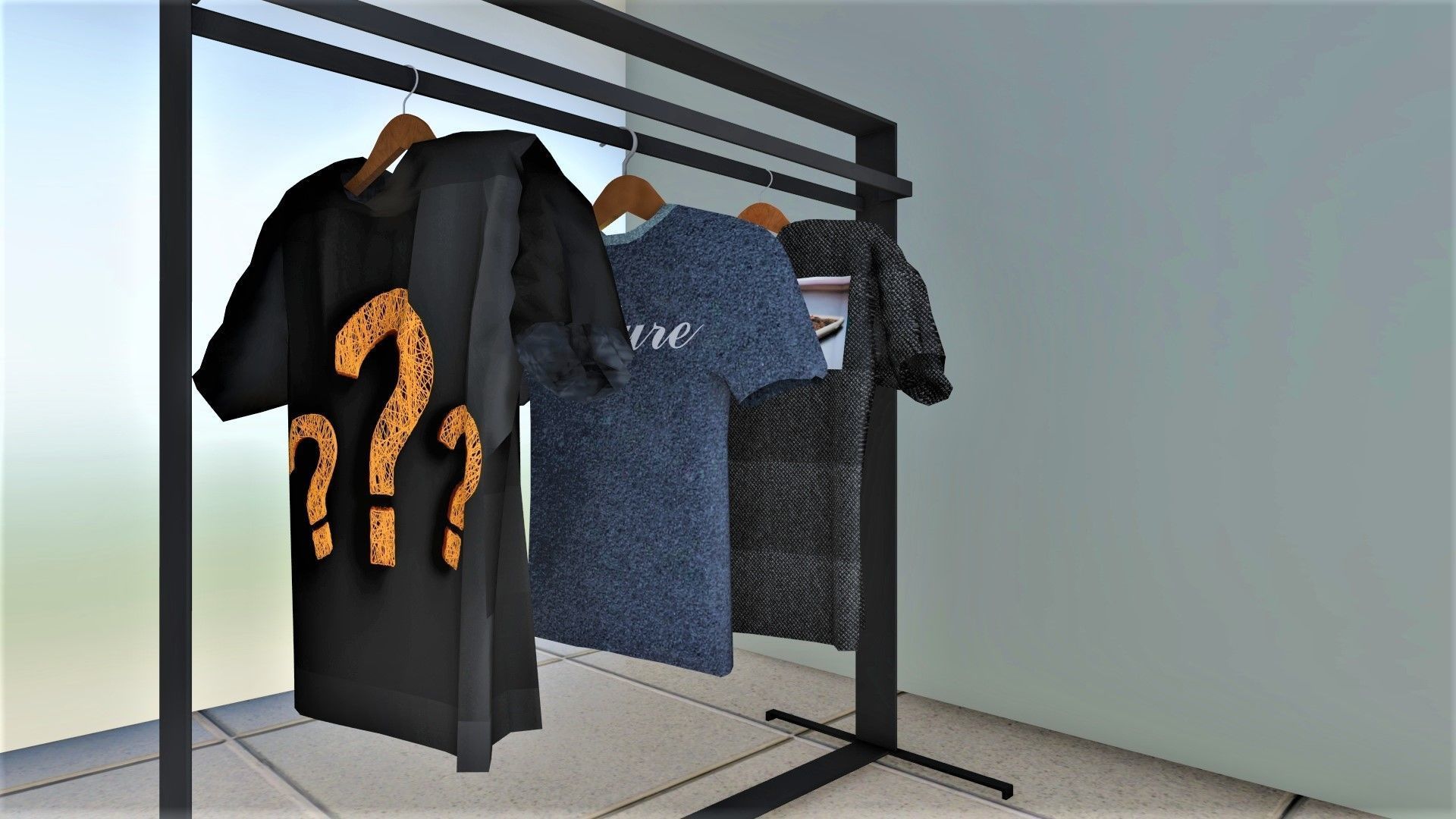 T Shirt t-shirt rack for sims 3D model | CGTrader