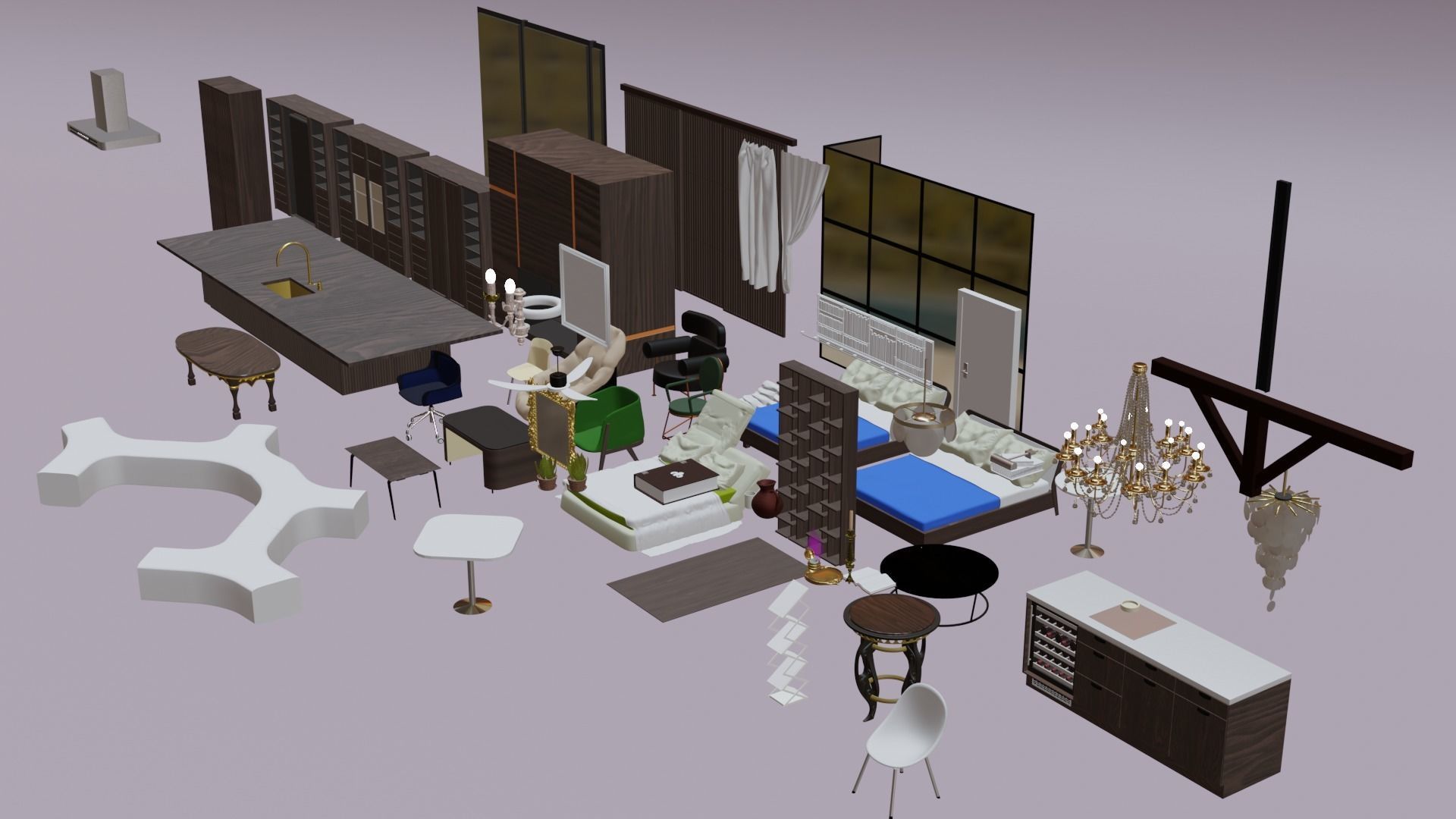 50 Plus Architect interior random models 3D model | CGTrader