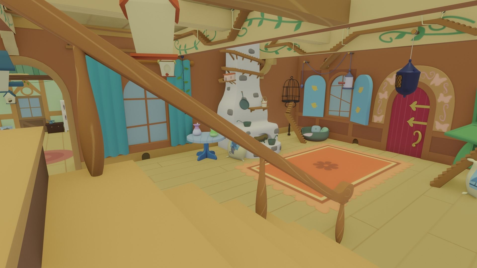 Fluttershy Cottage Inside 3D model rigged | CGTrader
