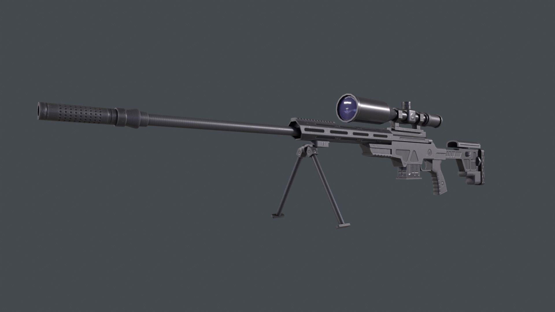 3D model QBU-202 sniper rifle with scope VR / AR / low-poly | CGTrader