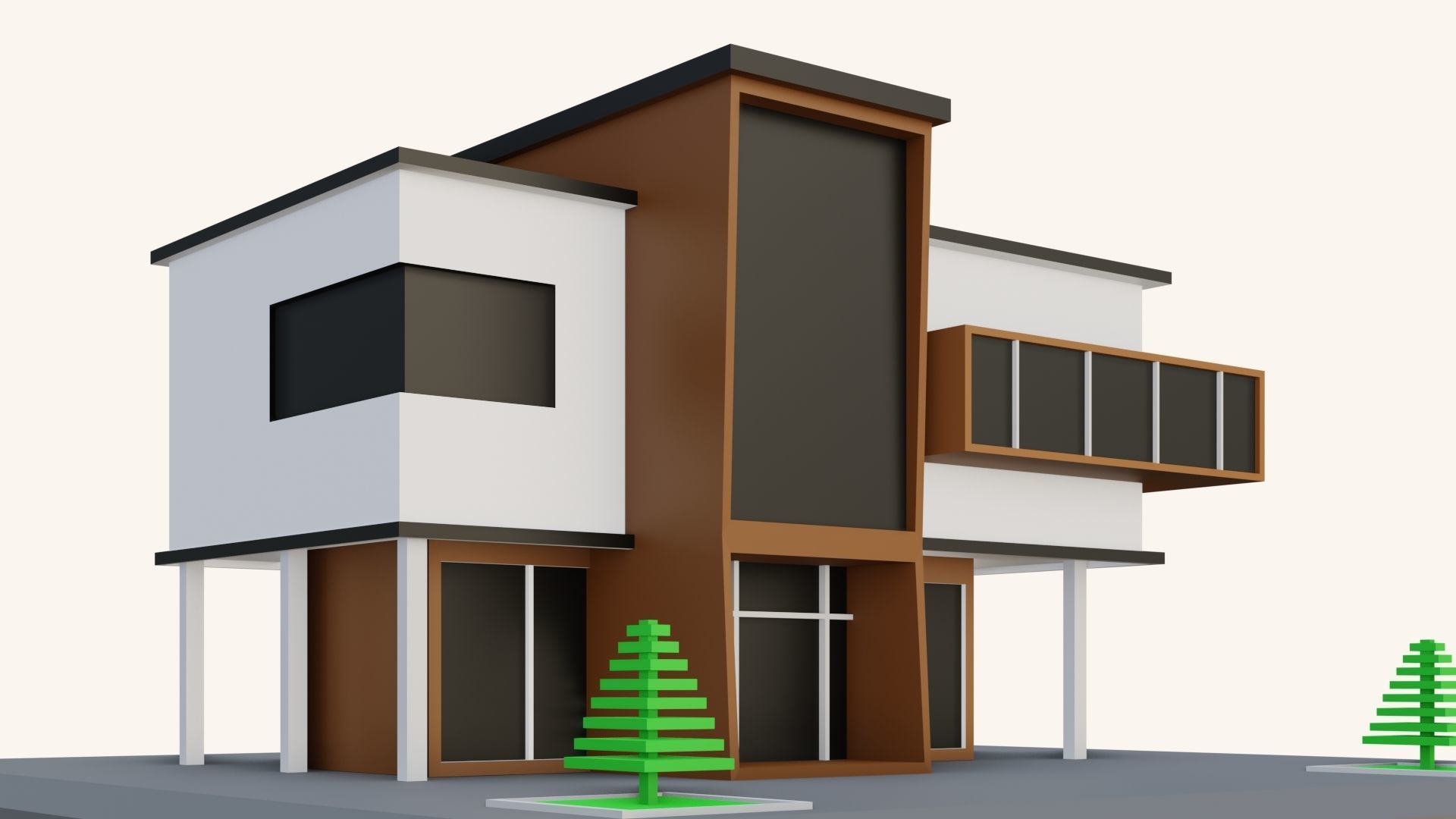 3D model Low Poly Modern House Pack - 20 VR / AR / low-poly | CGTrader
