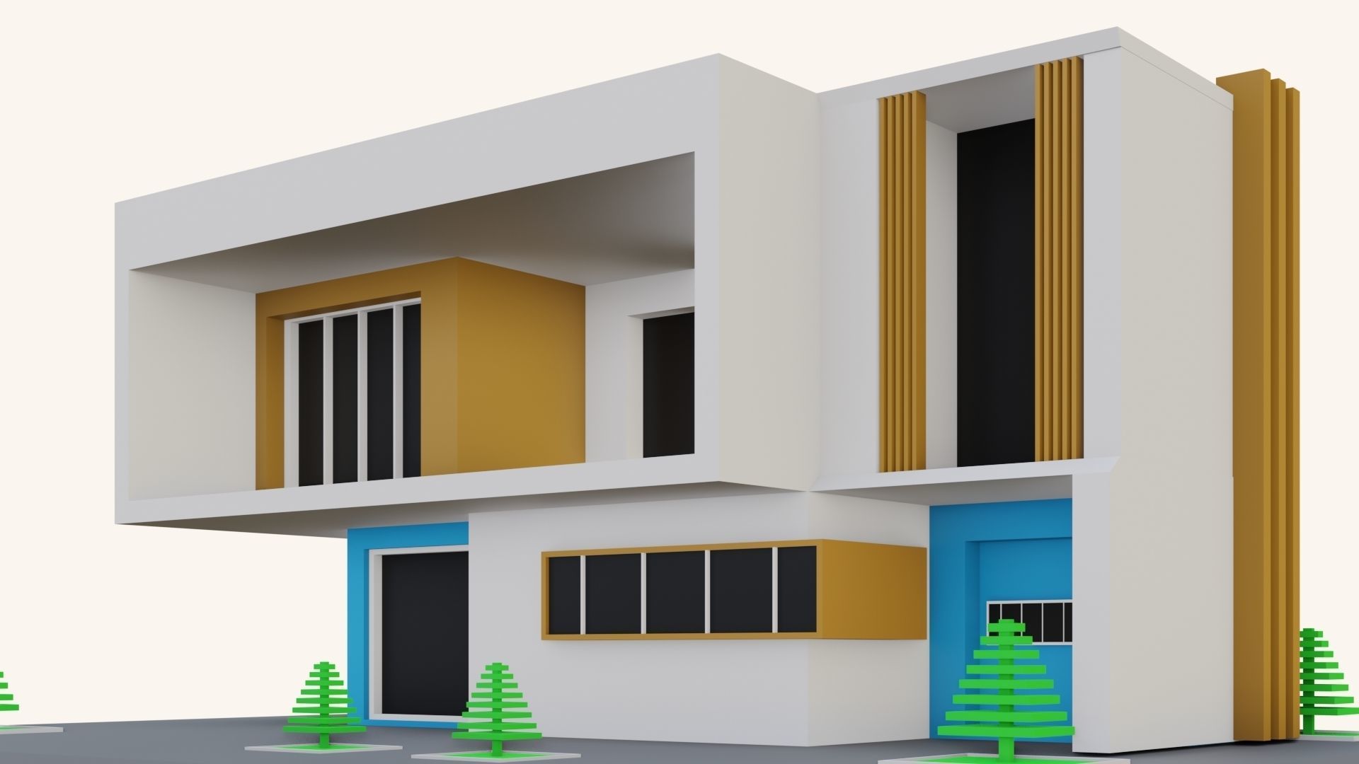 3D model Low Poly Modern House Pack - 20 VR / AR / low-poly | CGTrader