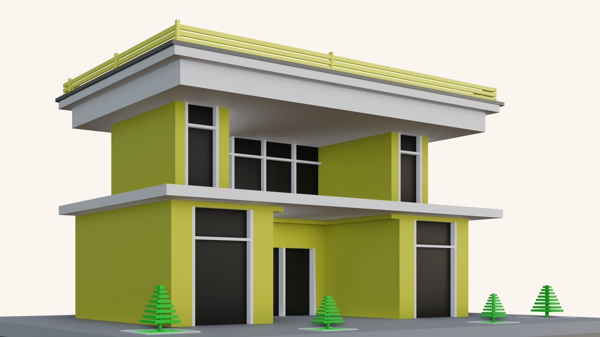 3D model Low Poly Modern House Pack - 20 VR / AR / low-poly | CGTrader