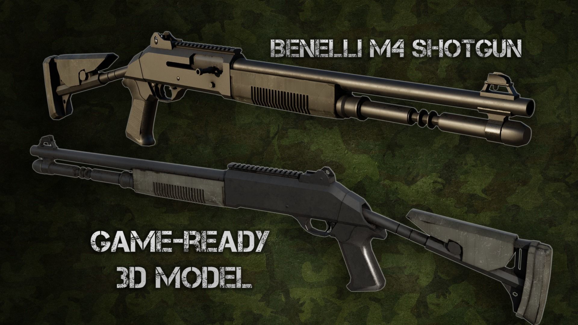3D model Benelli M4 Shotgun VR / AR / low-poly rigged | CGTrader