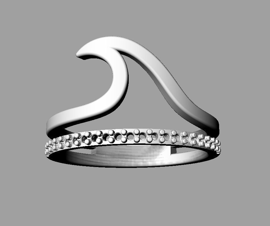 Sea Wave Ring 3D model 3D printable | CGTrader