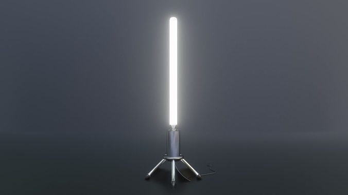 3D model Scifi Standing light - Game Ready PBR 3D Model VR / AR / low ...