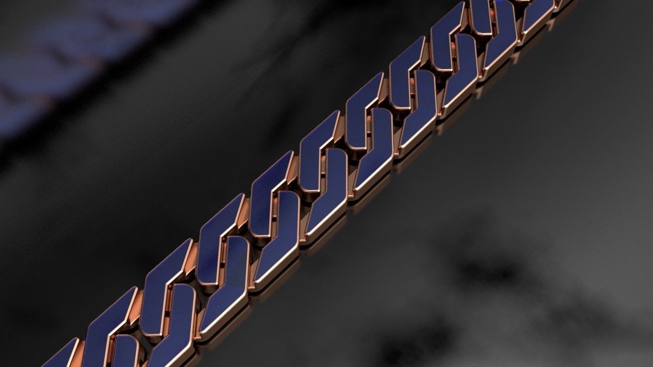 Curb Chain Cuban Edge Link 10 Wide ENAMEL 3D model 3D printable | CGTrader