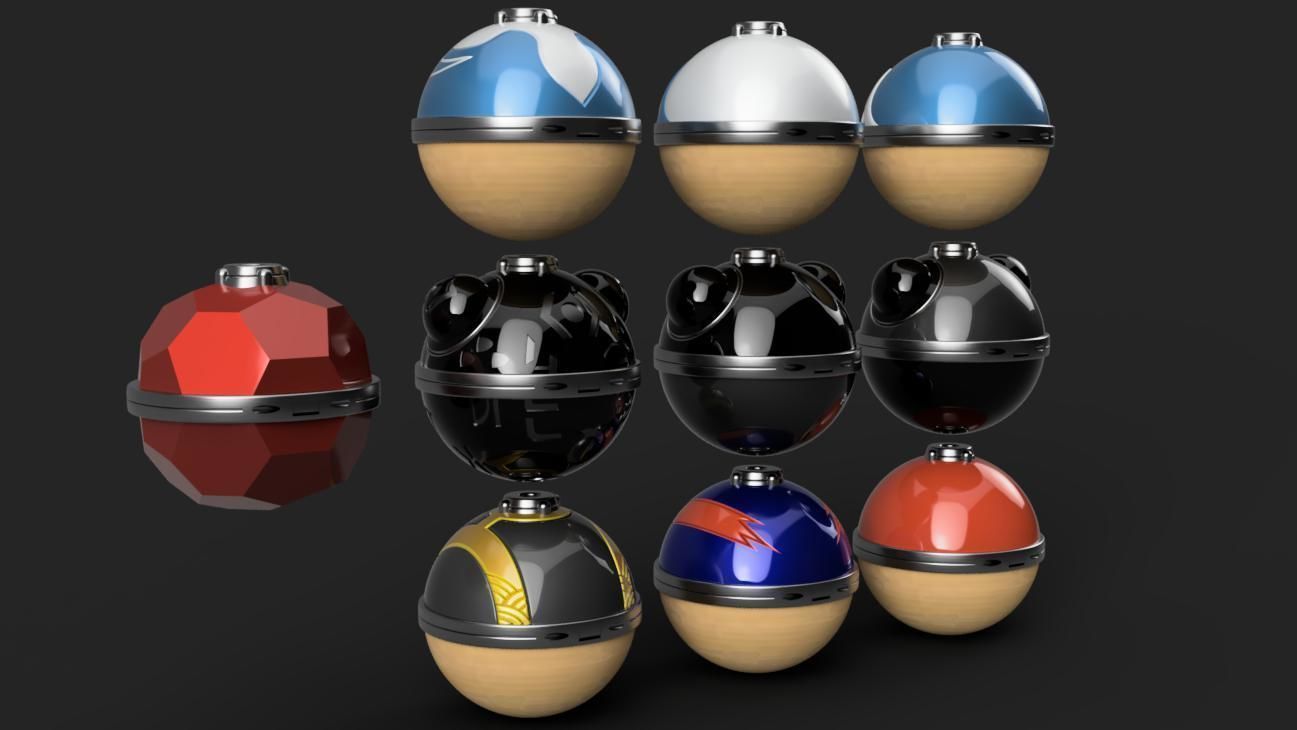 Pokemon - Assorted Hisuian Poke Ball Set - 10 Models 3D model 3D ...