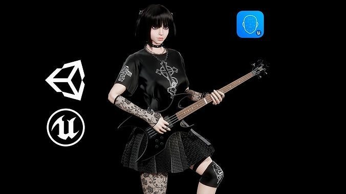 3D model Rocker Girl Hanna VR / AR / low-poly | CGTrader