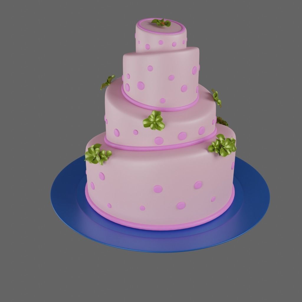 3D model Cake for Birthday or Anniversary VR / AR / low-poly | CGTrader