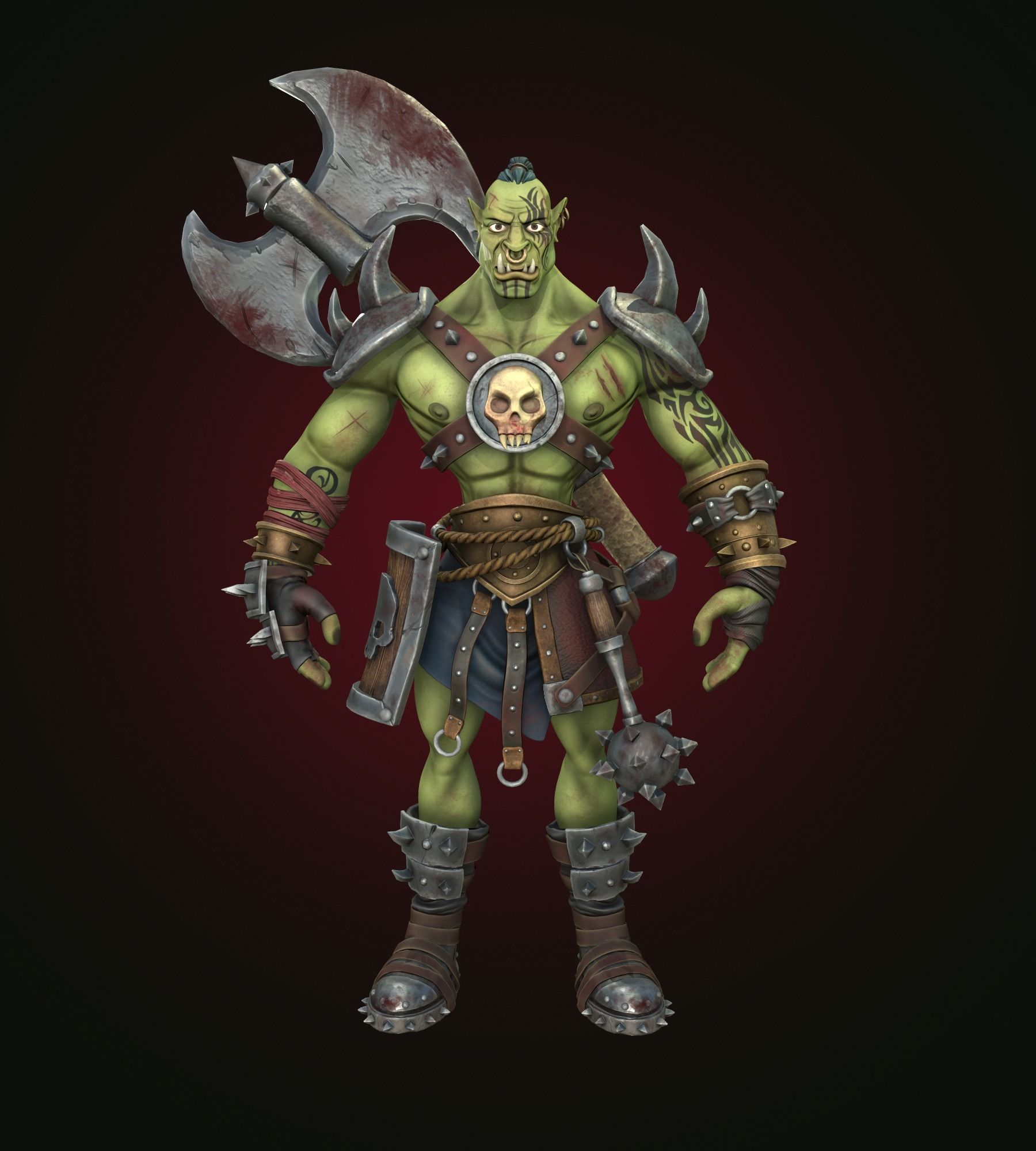 3D model Stylized Warrior Orc Low Poly VR / AR / low-poly | CGTrader