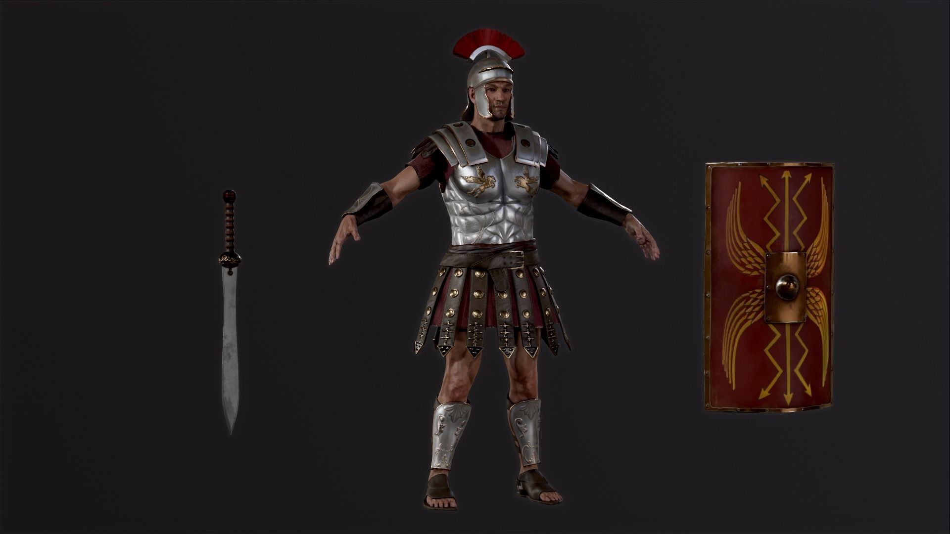 3D model Roman Centurion VR / AR / low-poly | CGTrader