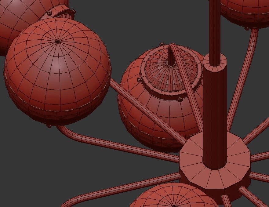 Greyson chandelier with clear glass balls and gold finish 3D model ...