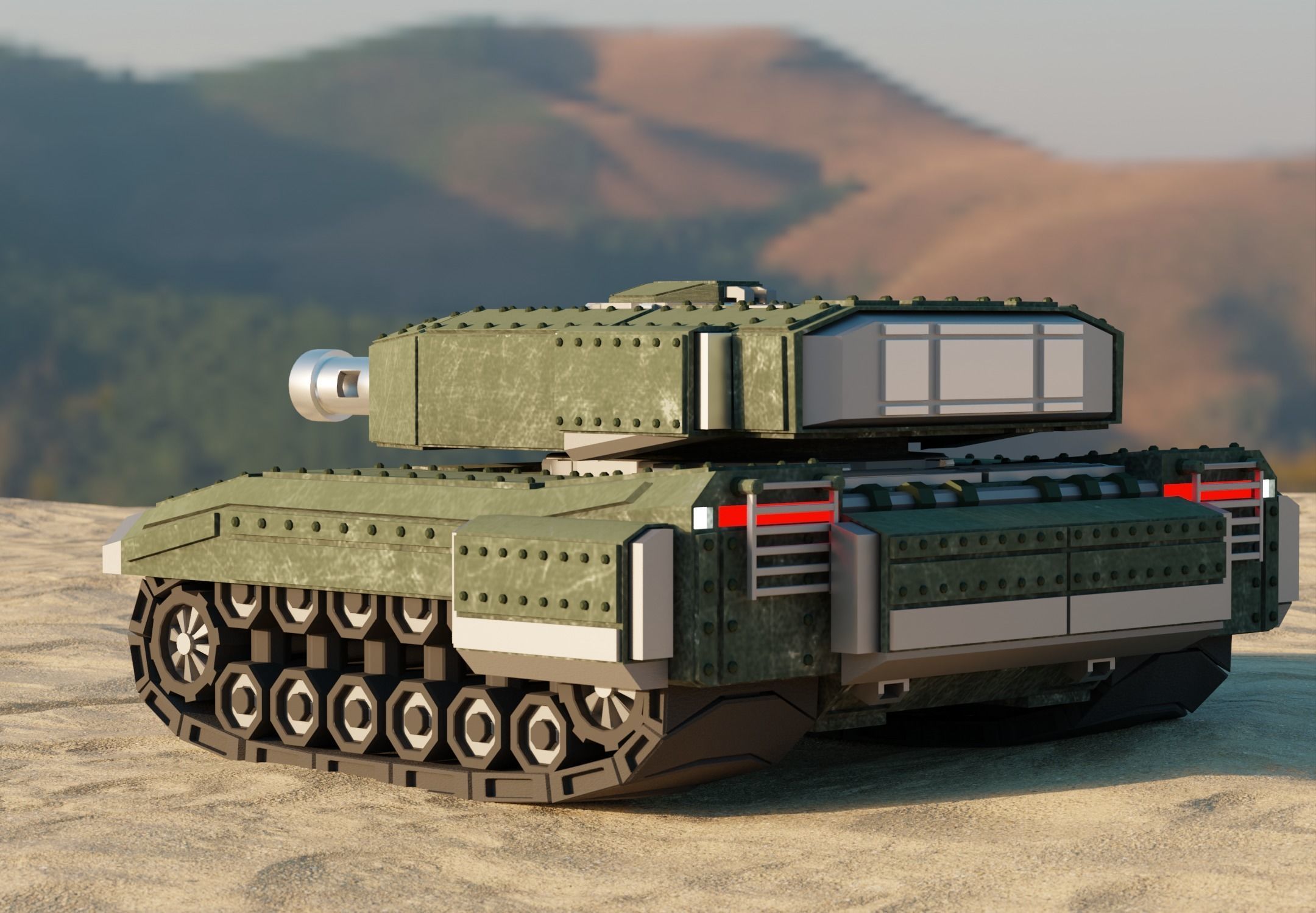 3D model Futuristic Low Poly Tank VR / AR / low-poly | CGTrader