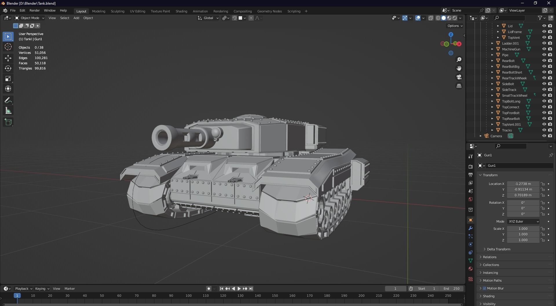 3D model Futuristic Low Poly Tank VR / AR / low-poly | CGTrader