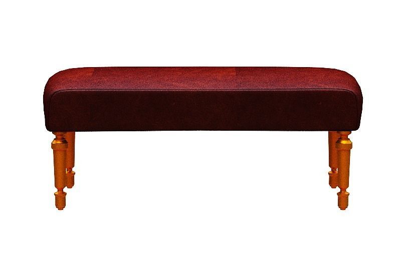 3D model Bench Red leather and gold foil VR / AR / low-poly | CGTrader