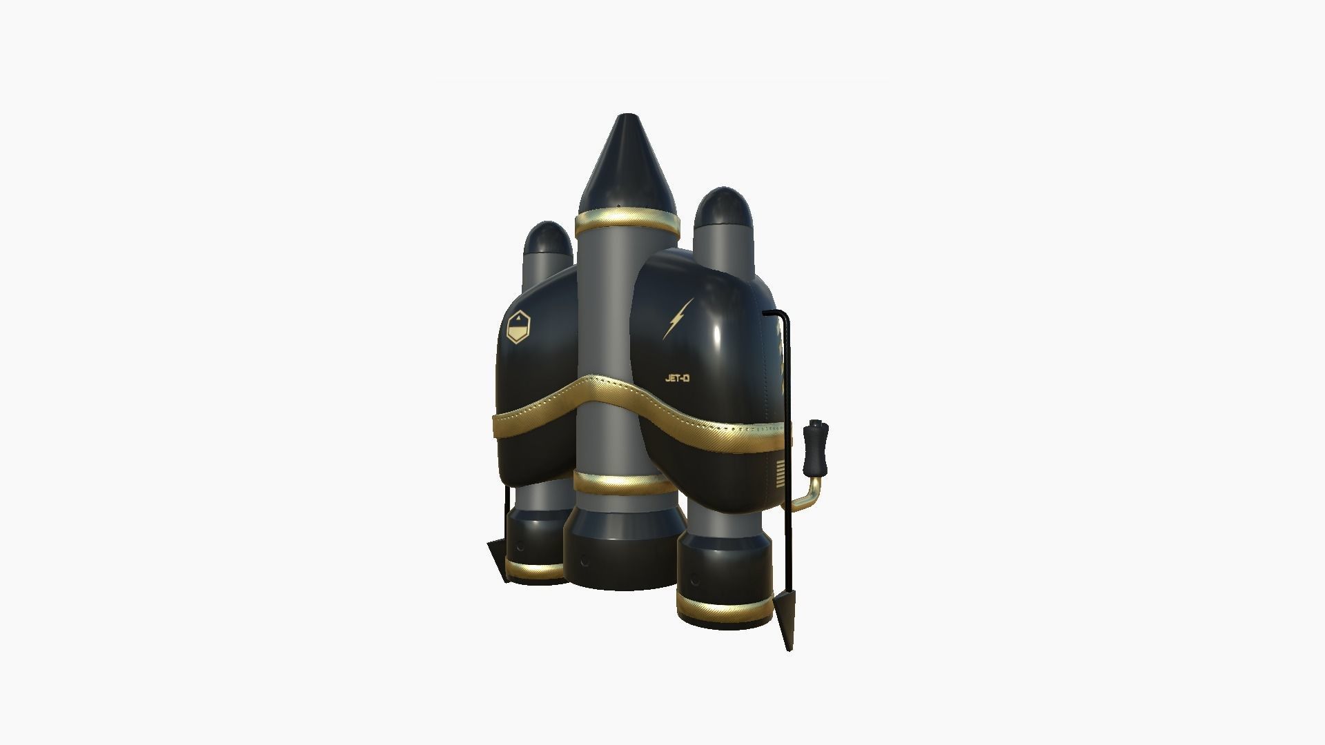 3D model Jetpack D02 Golden Black - SciFi Character Design VR / AR ...