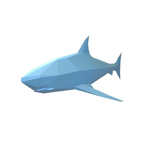 3D model Low Poly Shark v1 004 VR / AR / low-poly | CGTrader