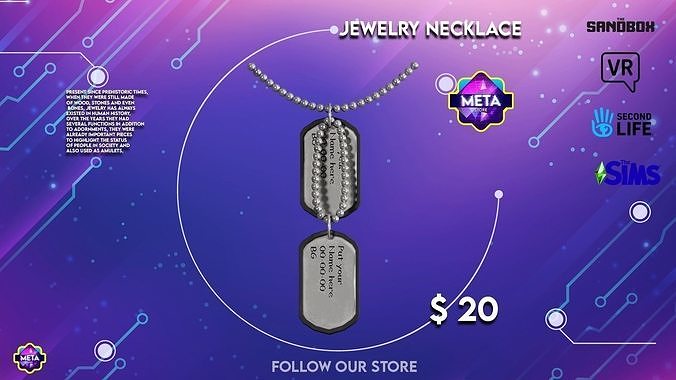 3D model Necklace Military Chain VR / AR / low-poly | CGTrader