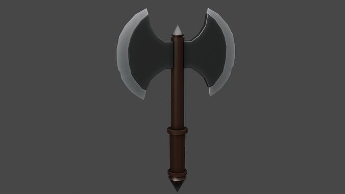 3D model BATTLE 2 HEAD AXE VR / AR / low-poly | CGTrader