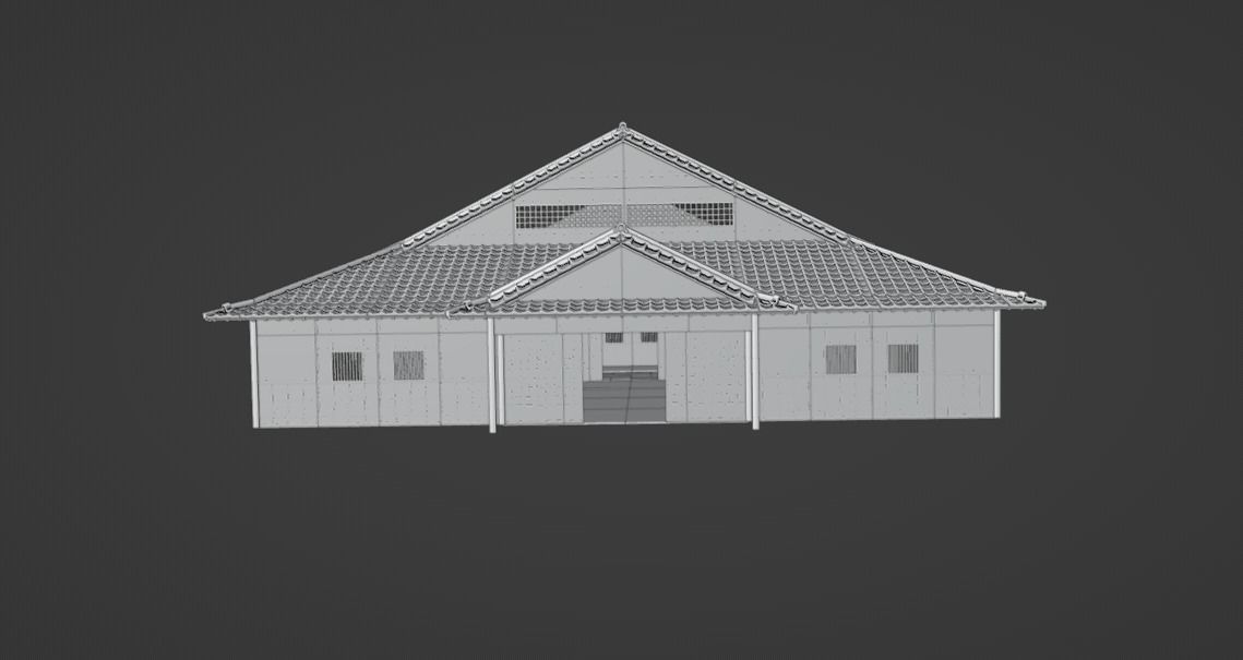 3D model Japanese traditional House Model with Interior VR / AR / low ...