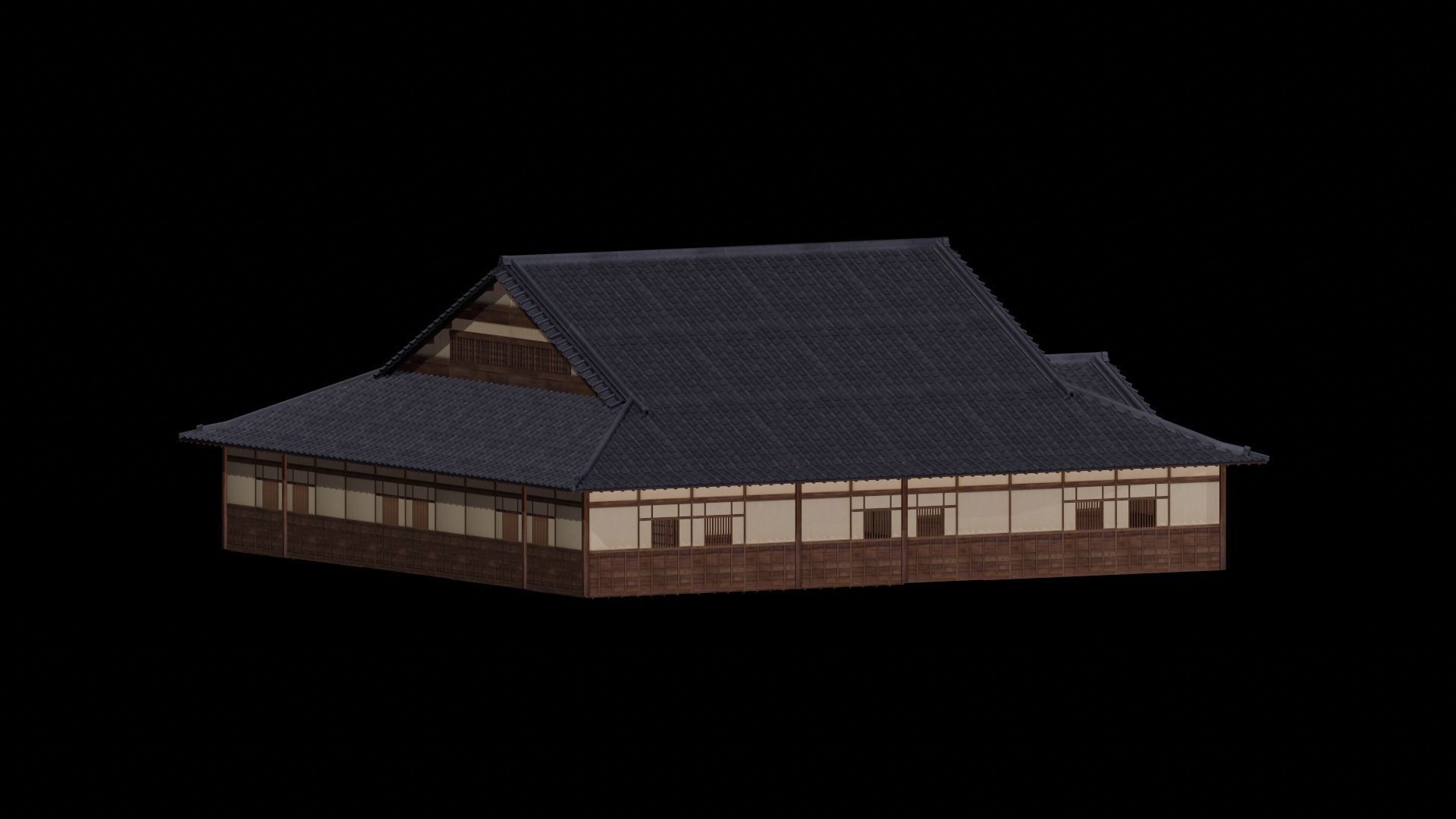3D model Japanese traditional House Model with Interior VR / AR / low ...