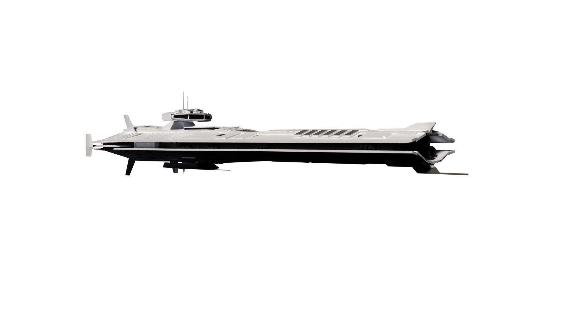 Futuristic Sci-Fi Space Heavy Cruiser 3D model | CGTrader