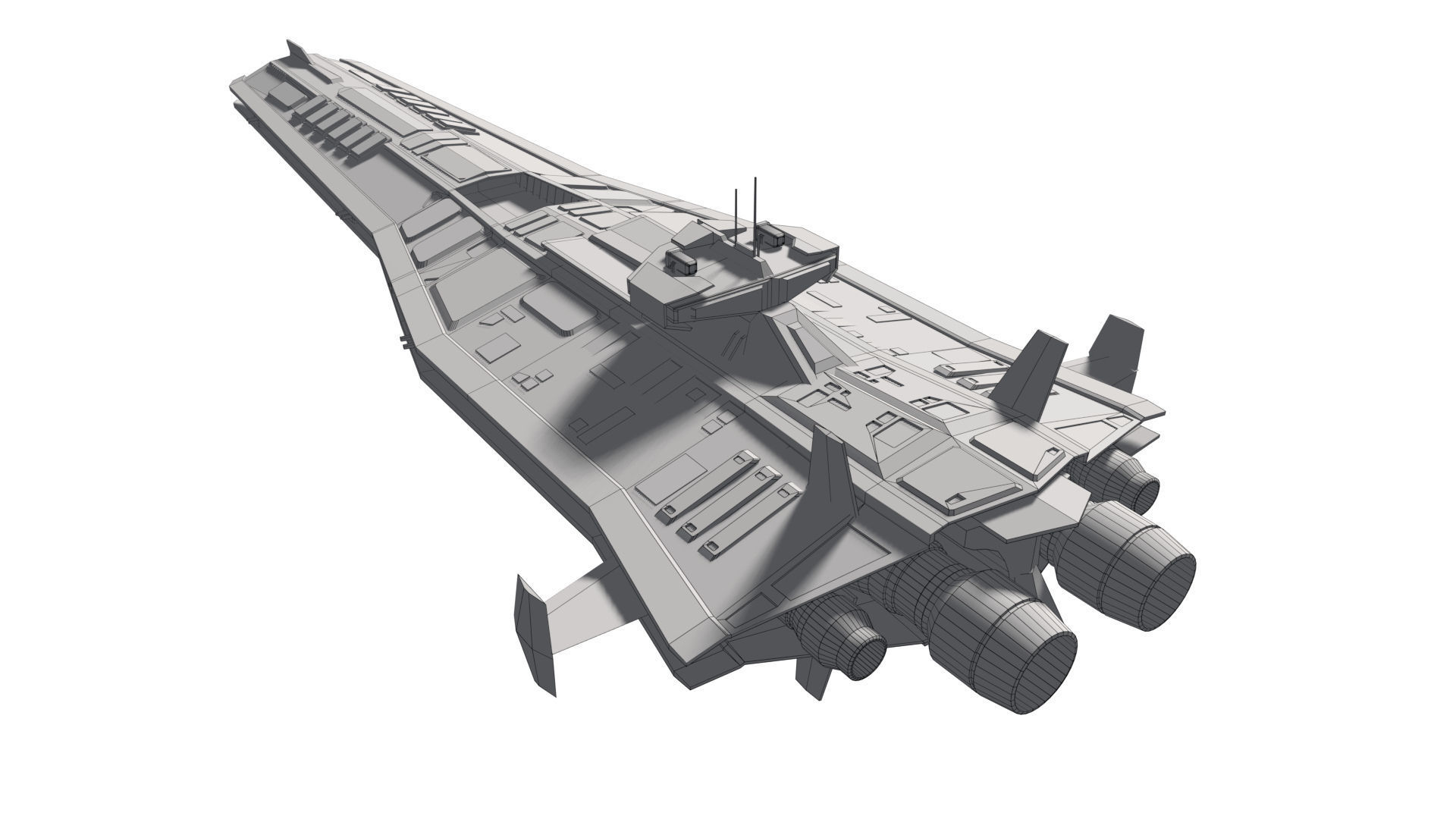 Futuristic Sci-Fi Space Heavy Cruiser 3D model | CGTrader