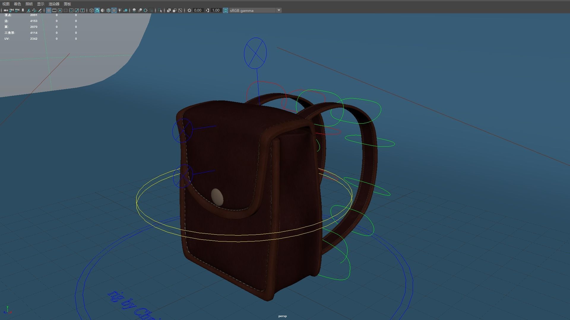 Cartoon backpack child character Shoulders bag luggage rig 3D model ...