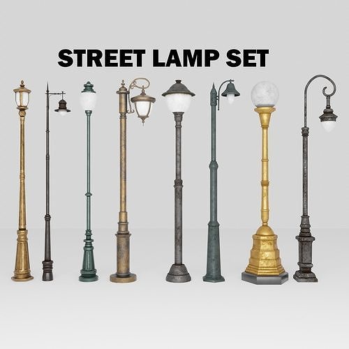 3D model Street Lamp Set VR / AR / low-poly | CGTrader