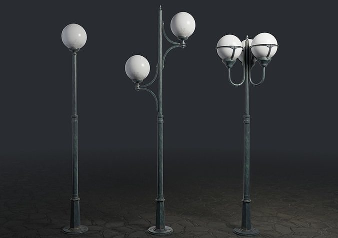 Set of Spherical Street Lamps 3D model | CGTrader