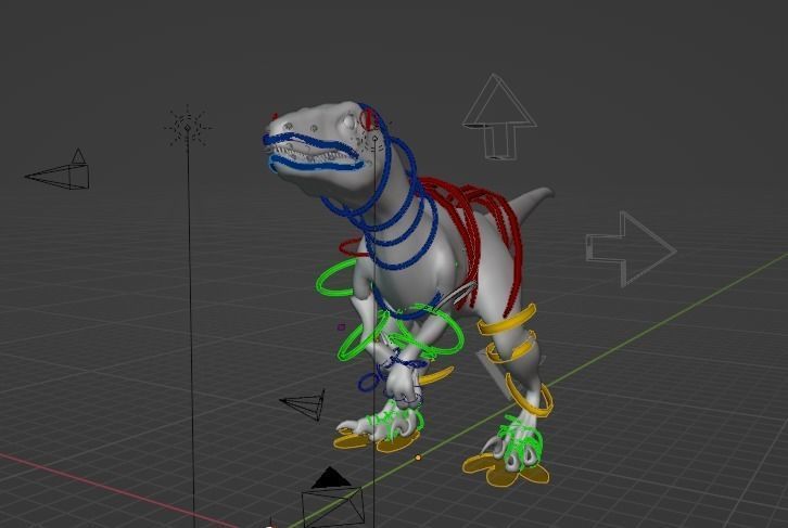 Blue 3d model dinsaur rig for blender 3D model rigged | CGTrader